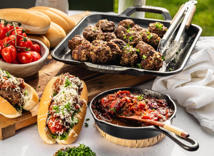 BBQ Meatball Subs with Blistered Tomato & Horopito Sauce – Lodge Cast Iron