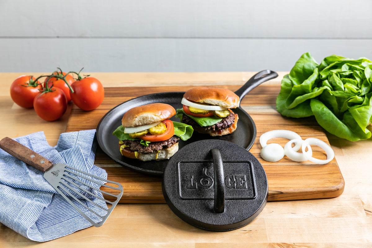 Cast Iron Burger & Grill Press – Lodge Cast Iron