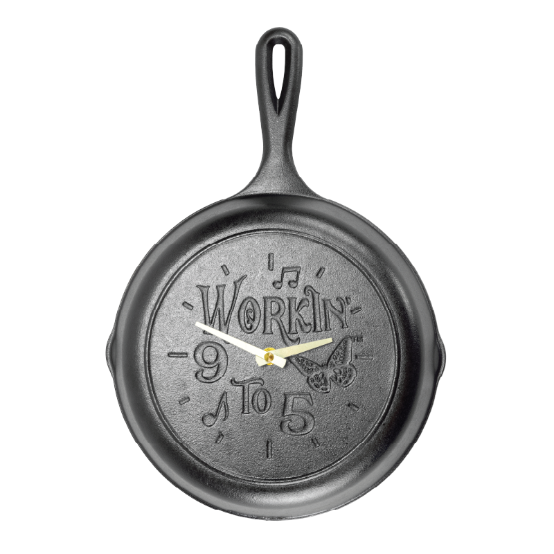 Cast Iron 9 to 5 Dolly Skillet Clock 22cm – Lodge Cast Iron